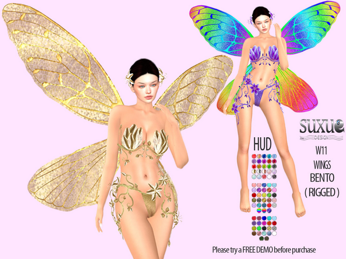 Second Life Marketplace - SuXue - Wing Bento Rigged Demo